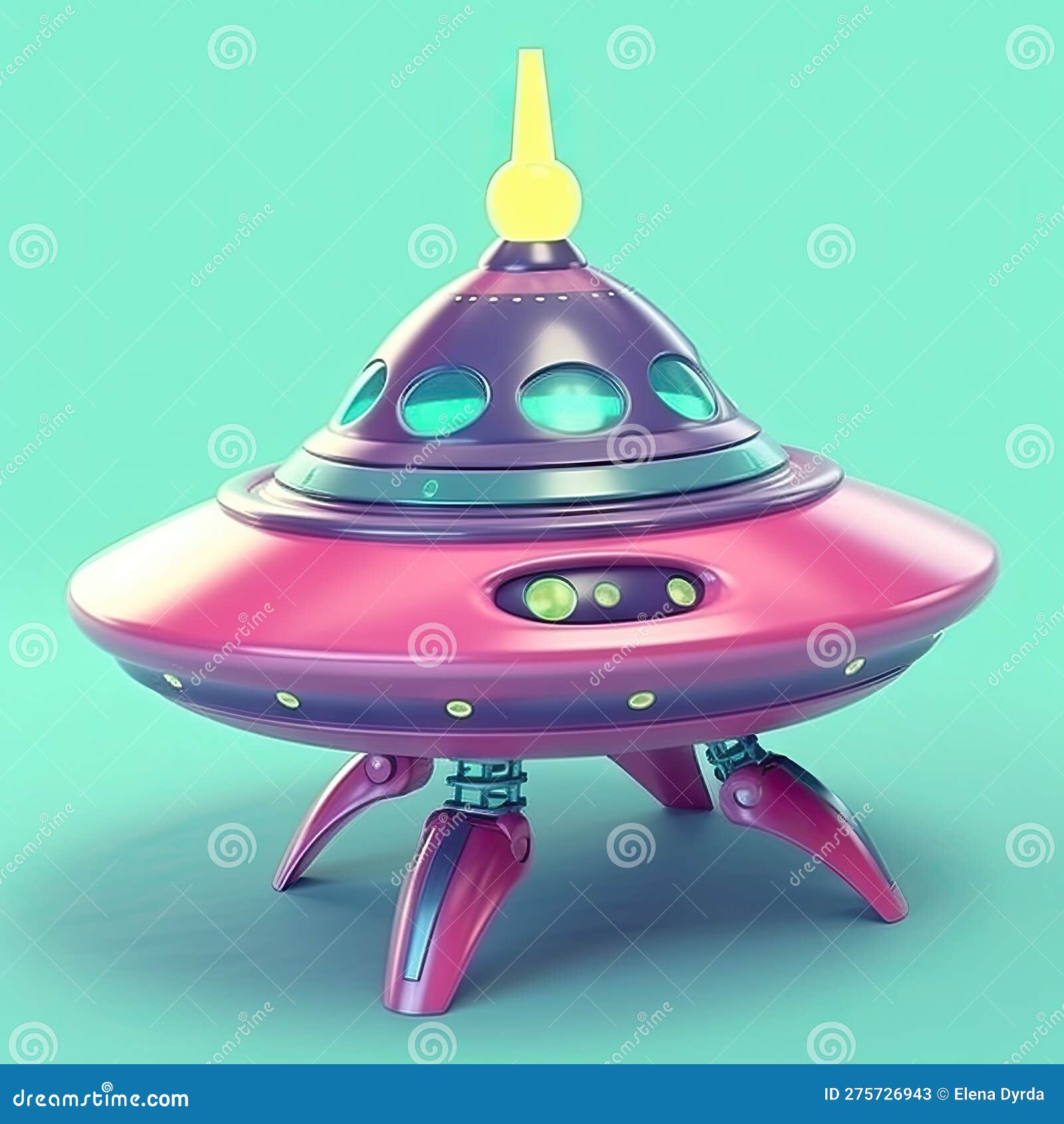 AI Generated UFO, Neon Lights. Concept of UFO Stock Illustration ...