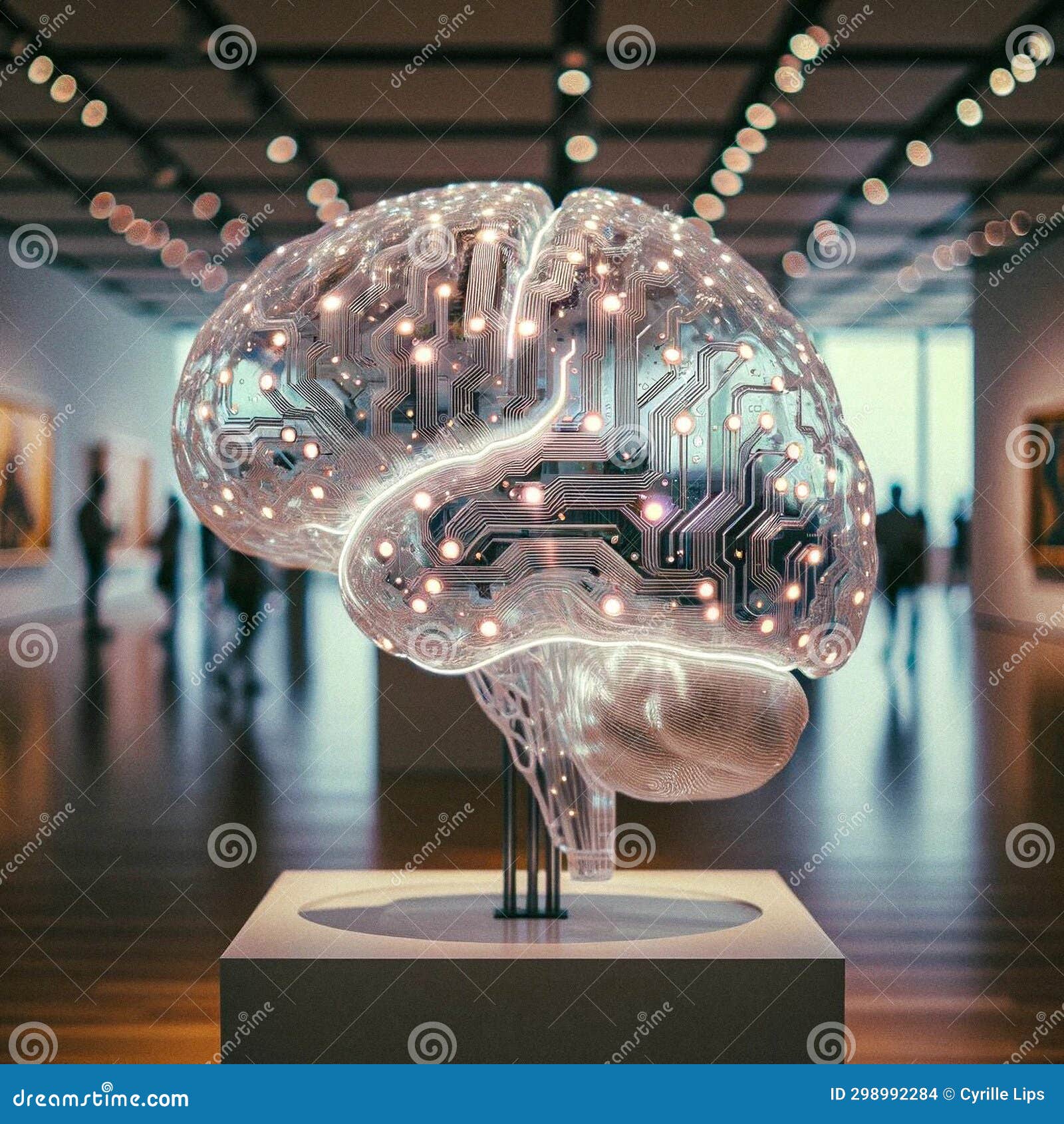 AI-Generated Ultra-Modern Artificial Intelligence Brain Sculpture Stock ...