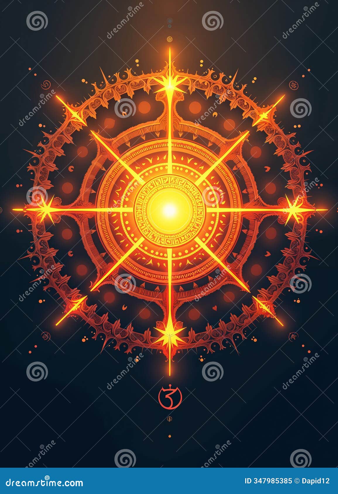 Vector Of A Circular Design Of Symbols From Various Religions With Dharma Wheel In Gradient ...
