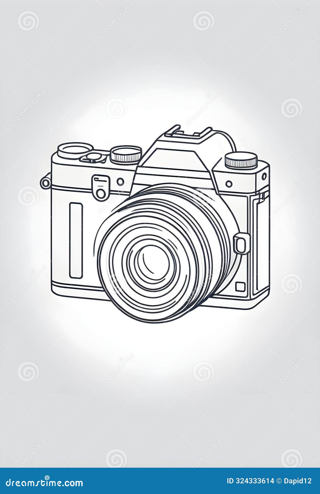 A Vector Outline Drawing of a Camera with a Picture of a Lense Stock ...