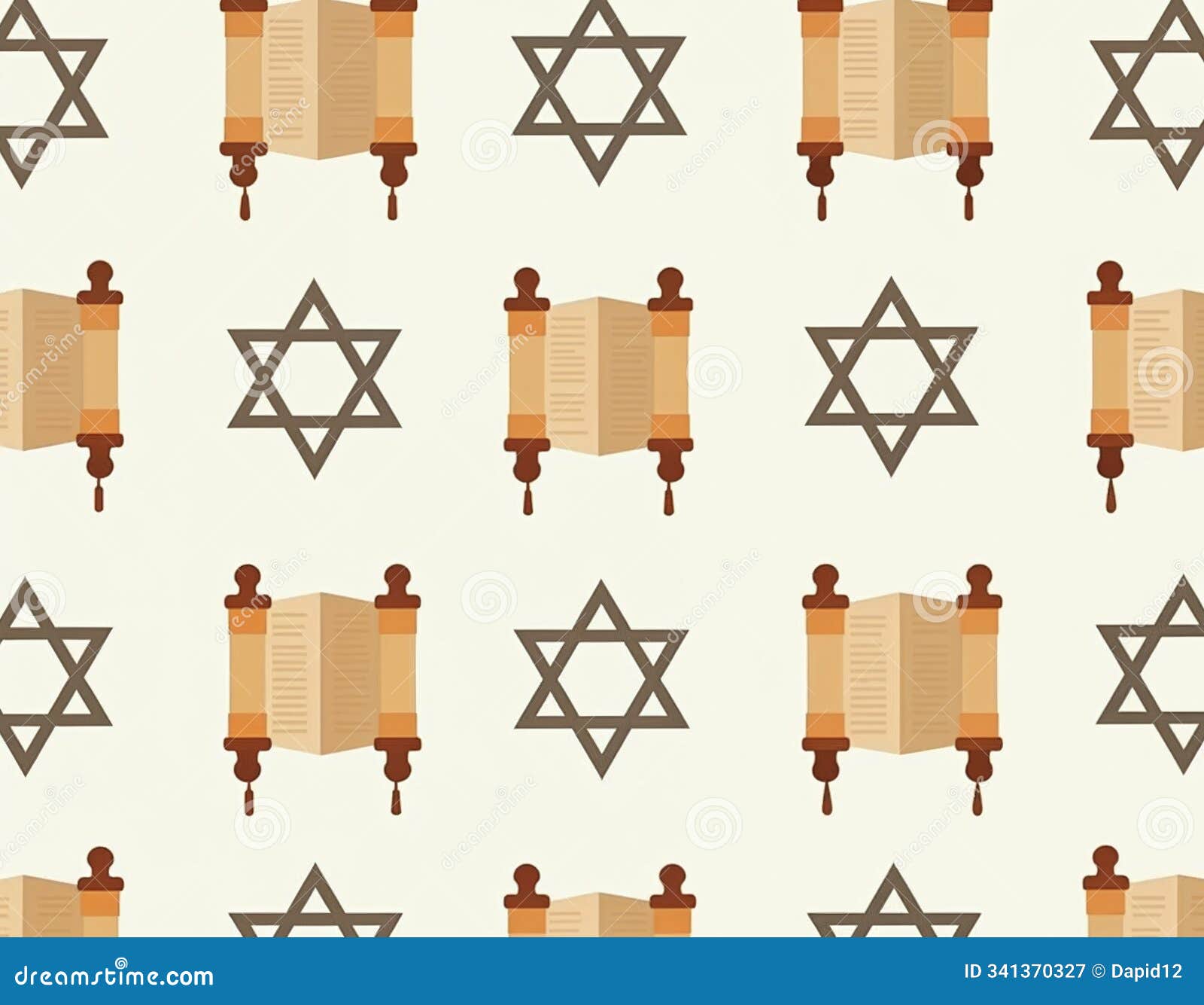 A Vector Wallpaper with Stars of David and Torah Scrolls Seamless ...
