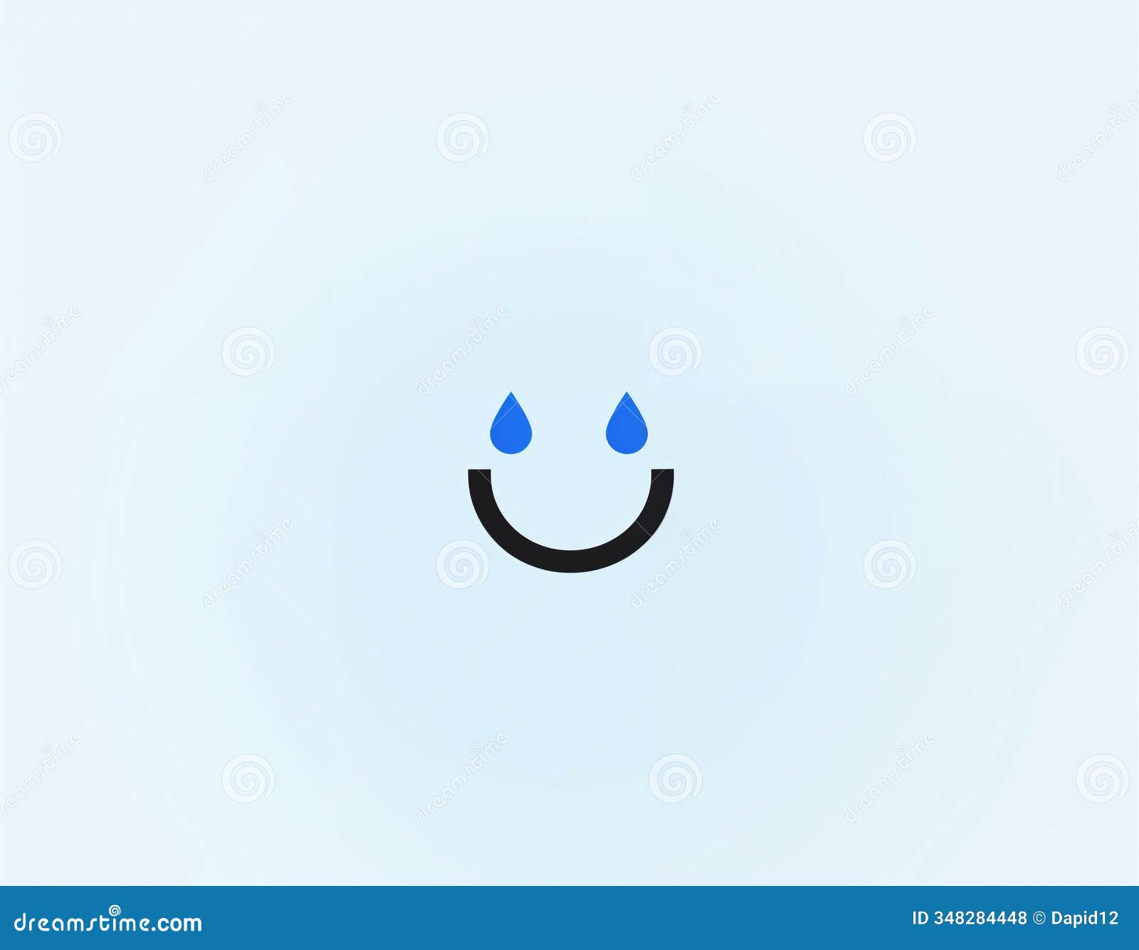 Vector of a Water Drop with a Smiley Face on it on Blue Background ...