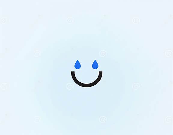 Vector of a Water Drop with a Smiley Face on it on Blue Background ...