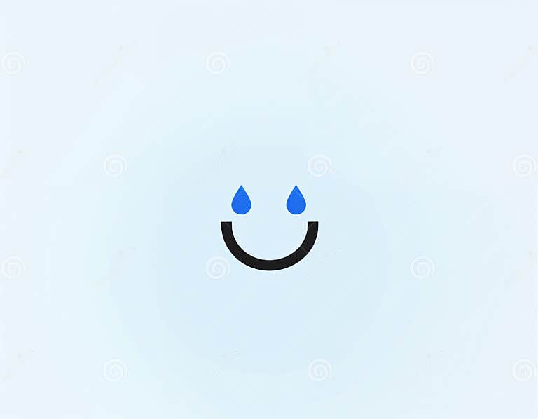 Vector of a Water Drop with a Smiley Face on it on Blue Background ...