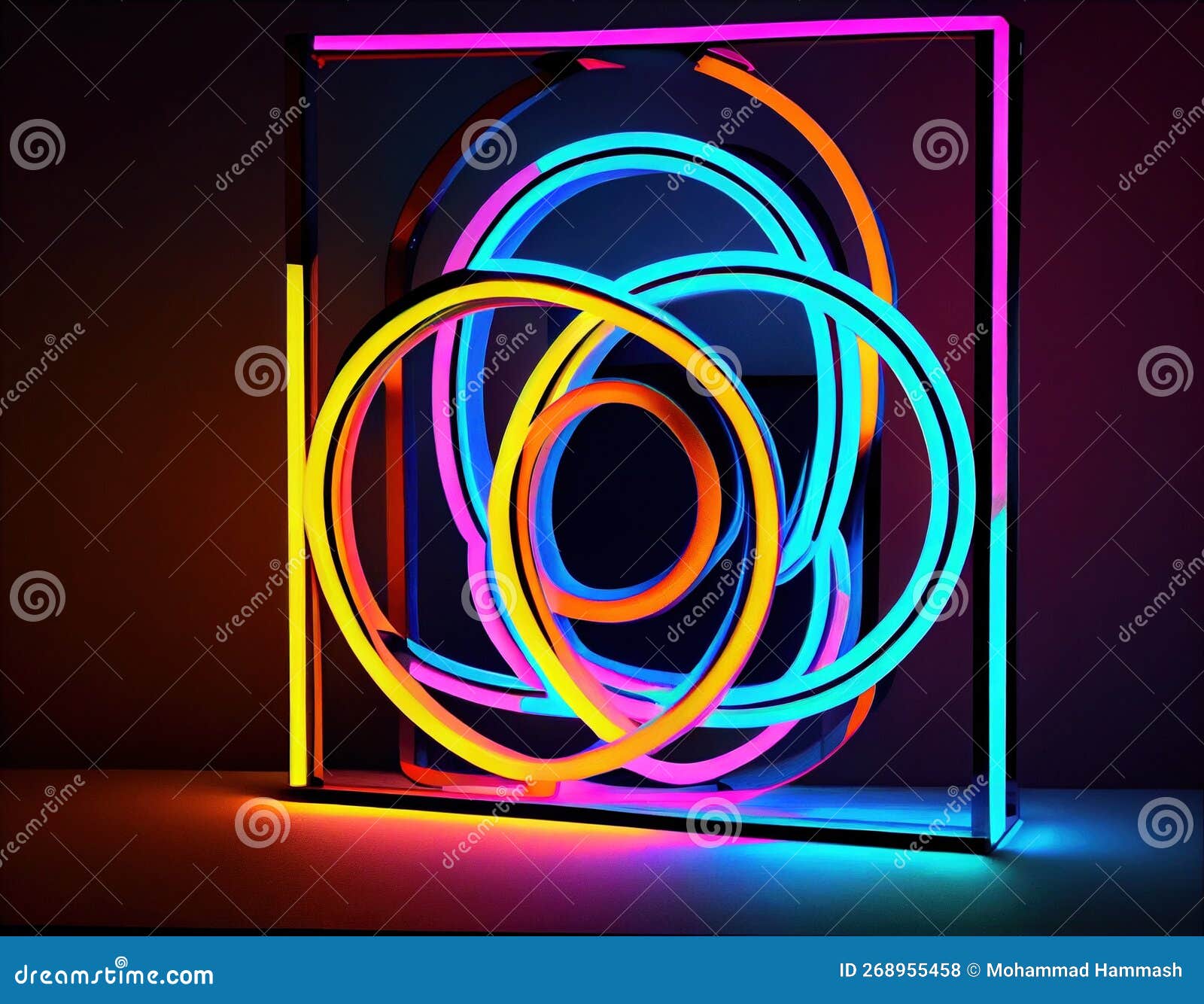 Glowing Geometry: an Artful Abstract Composition Made with Generative ...