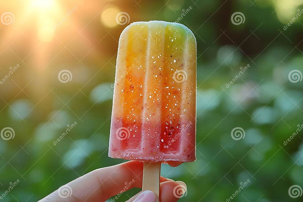 AI-generated Vibrant Popsicle with Sun Flare Stock Illustration ...