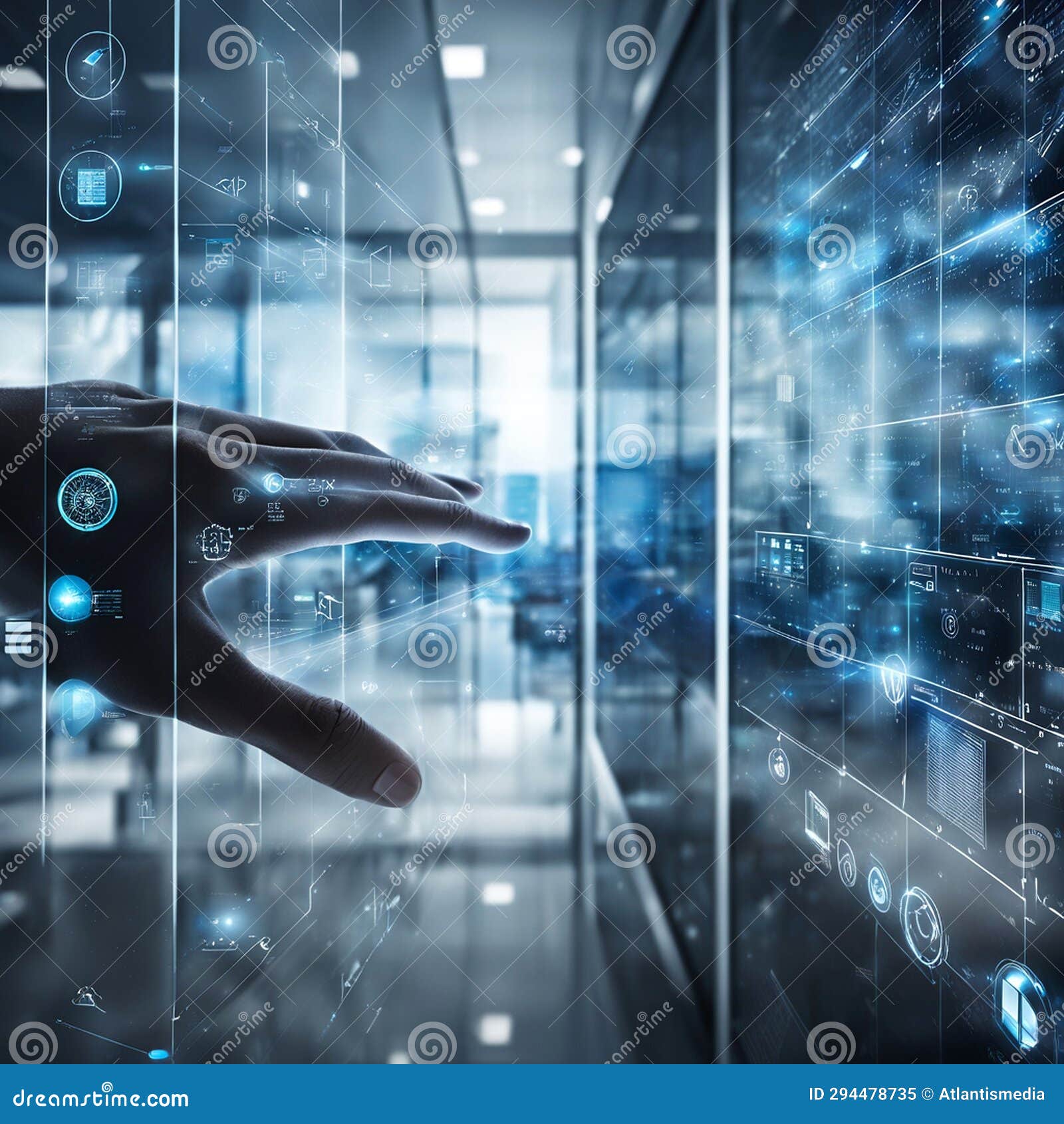 In Touch with the Digital Future Stock Illustration - Illustration of ...