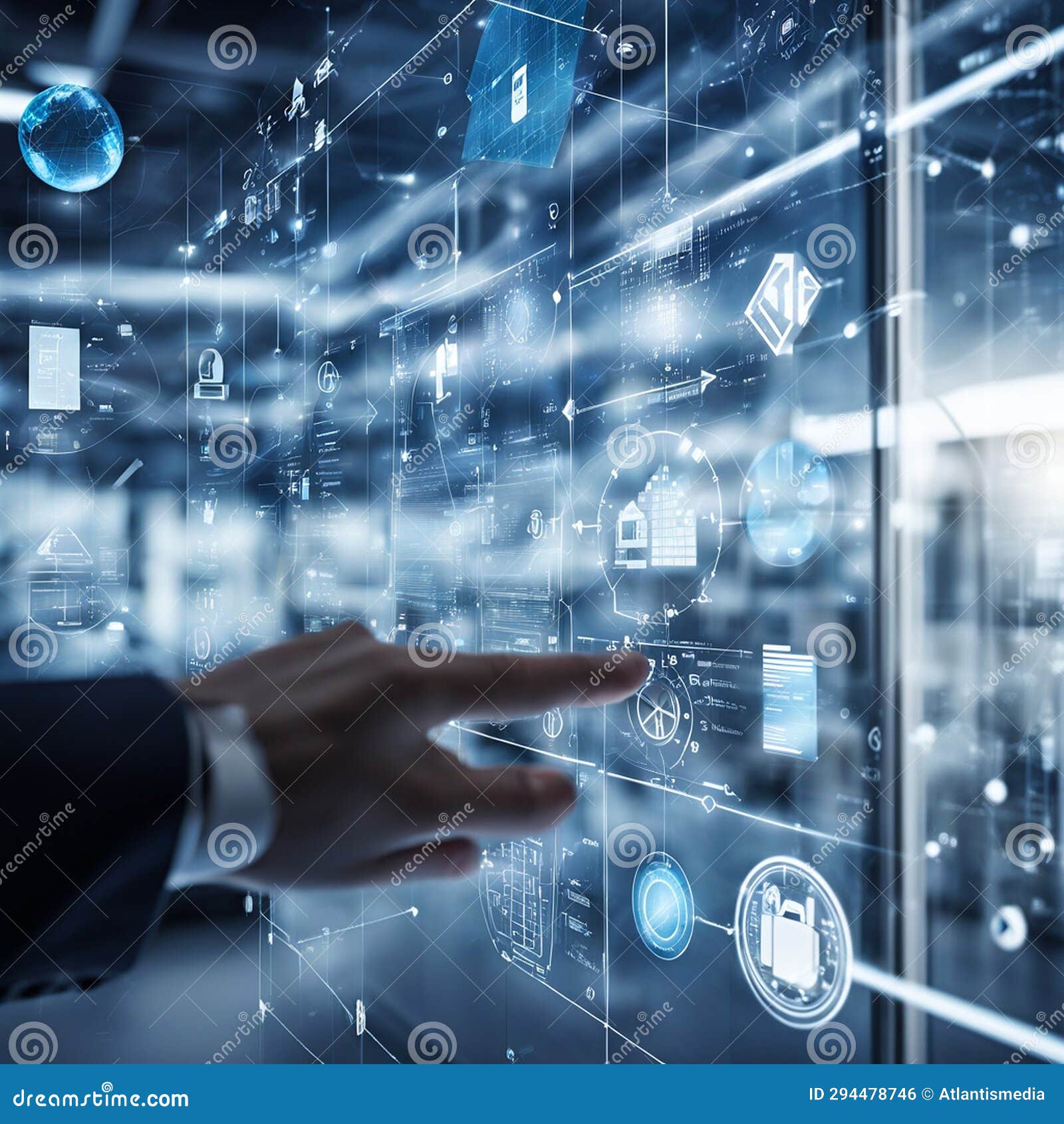 In Touch with the Digital Future Stock Illustration - Illustration of ...