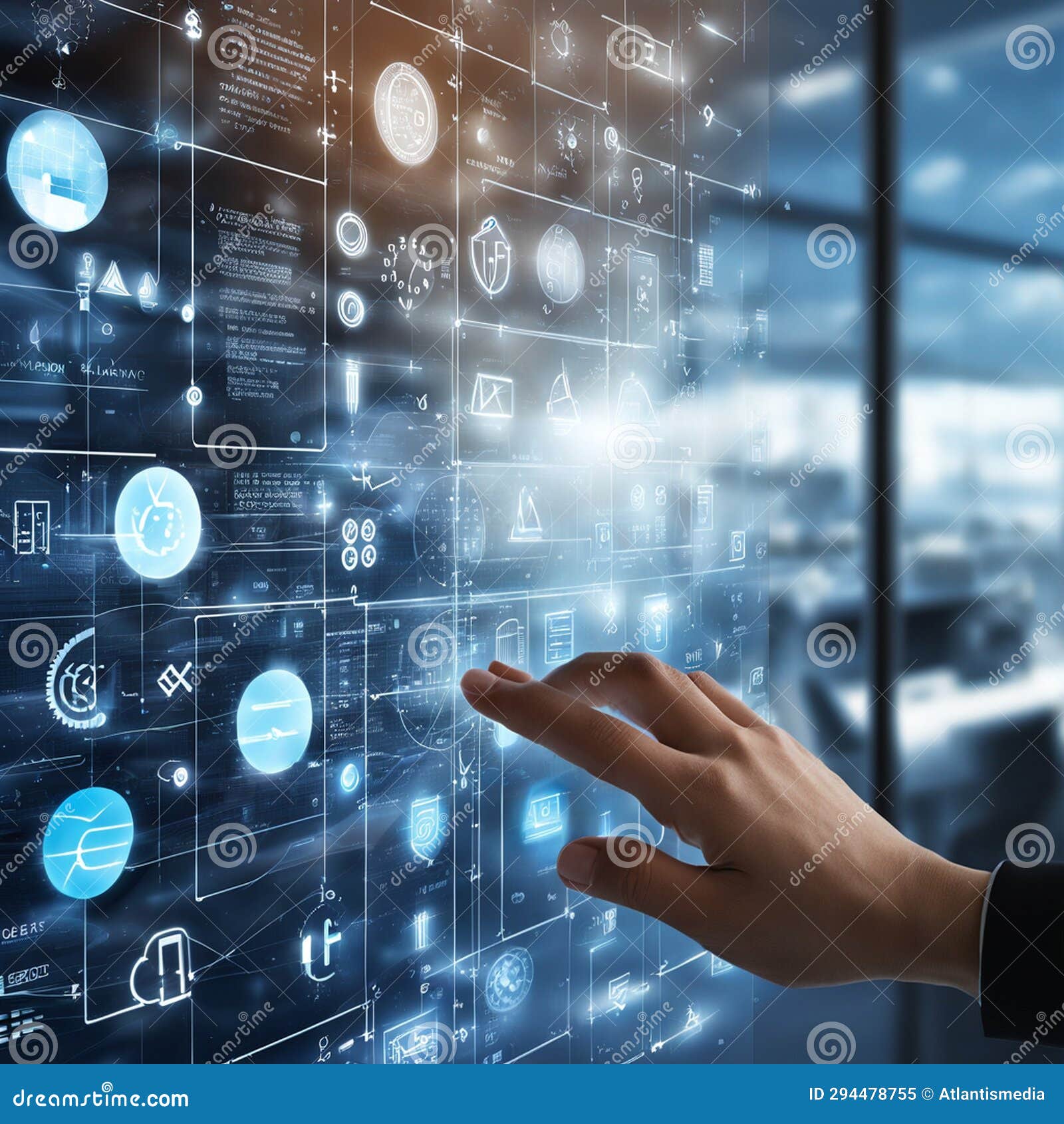 In Touch with the Digital Future Stock Illustration - Illustration of ...