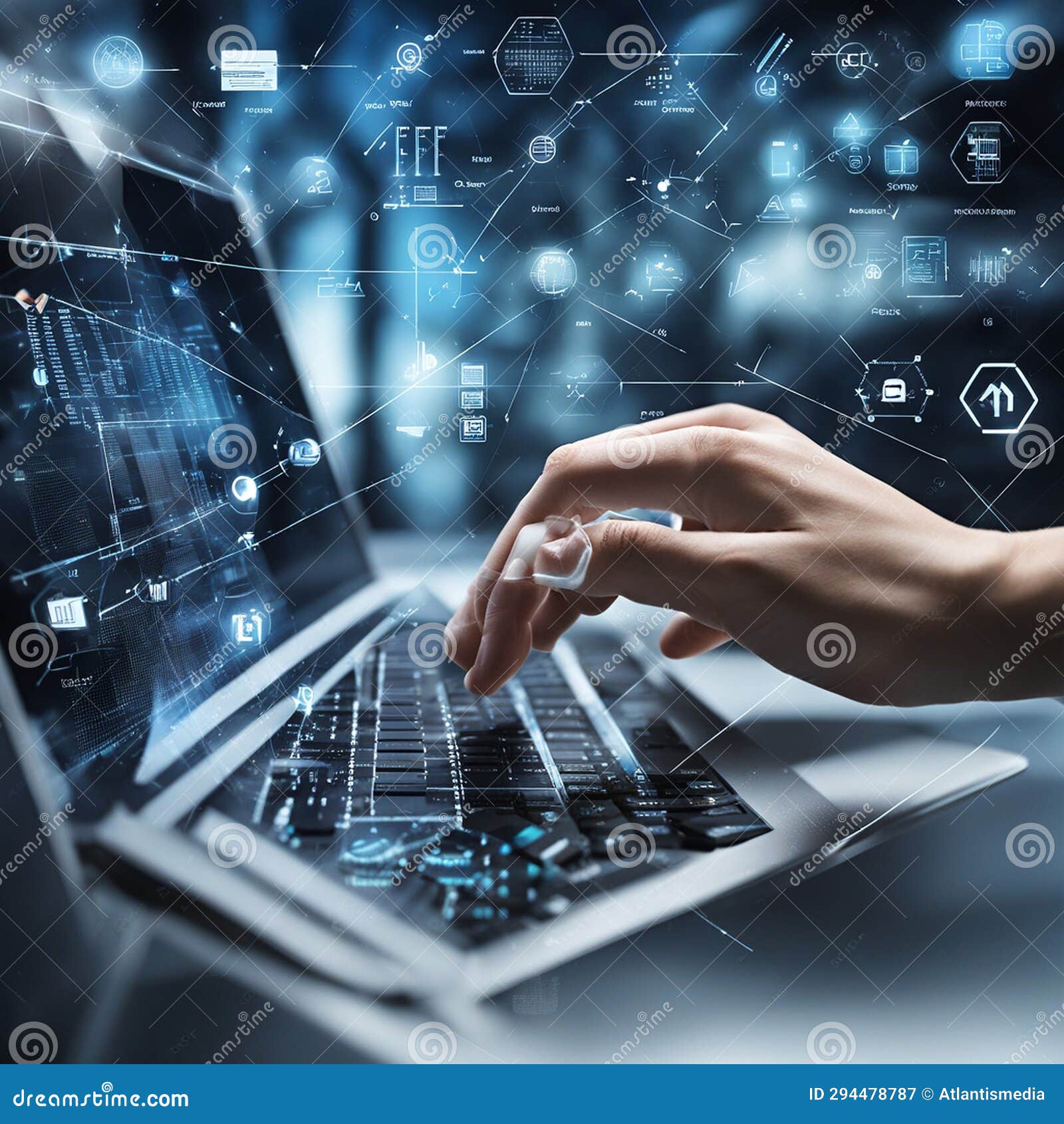 In Touch with the Digital Future Stock Illustration - Illustration of ...