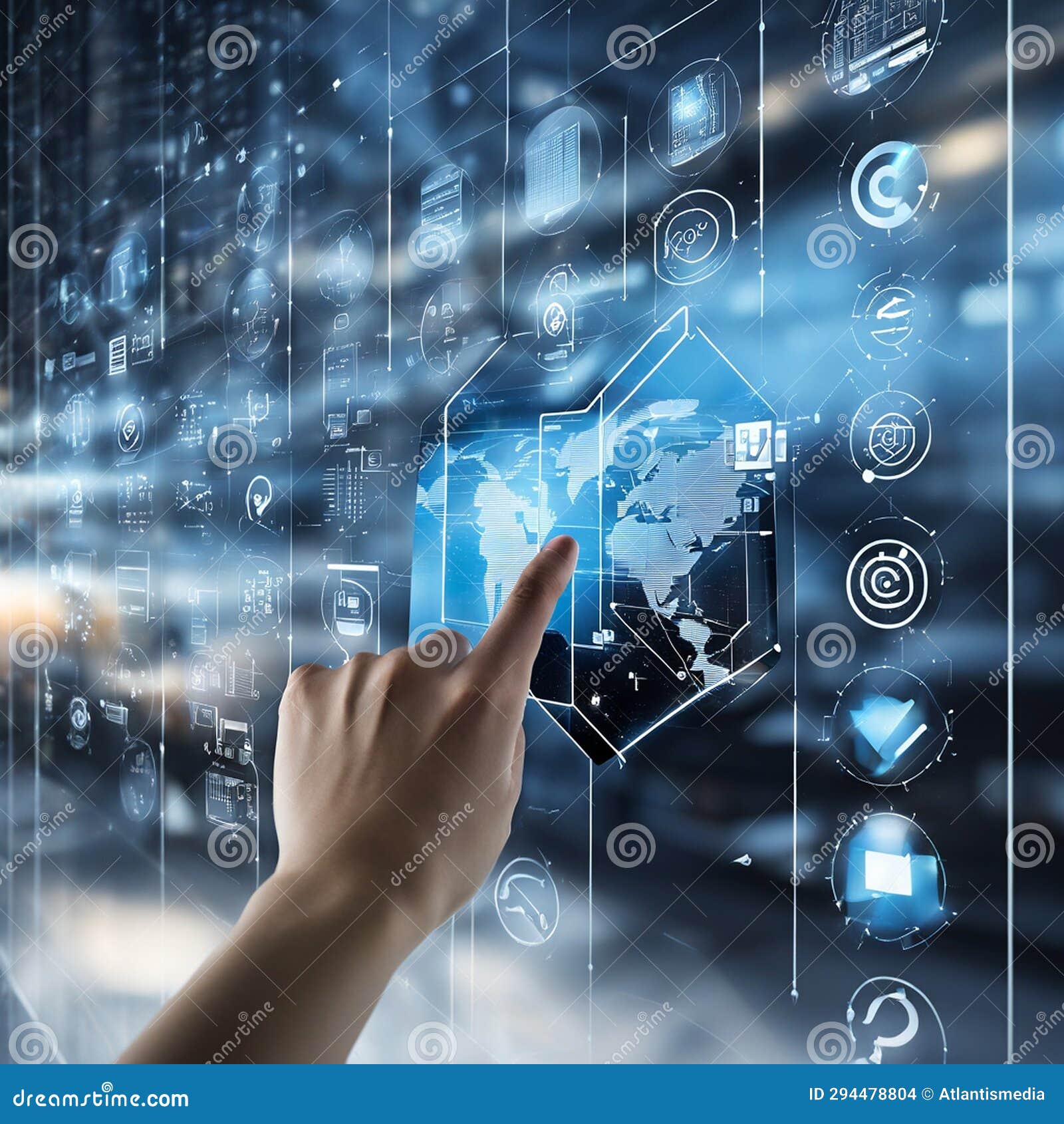 In Touch with the Digital Future Stock Illustration - Illustration of ...