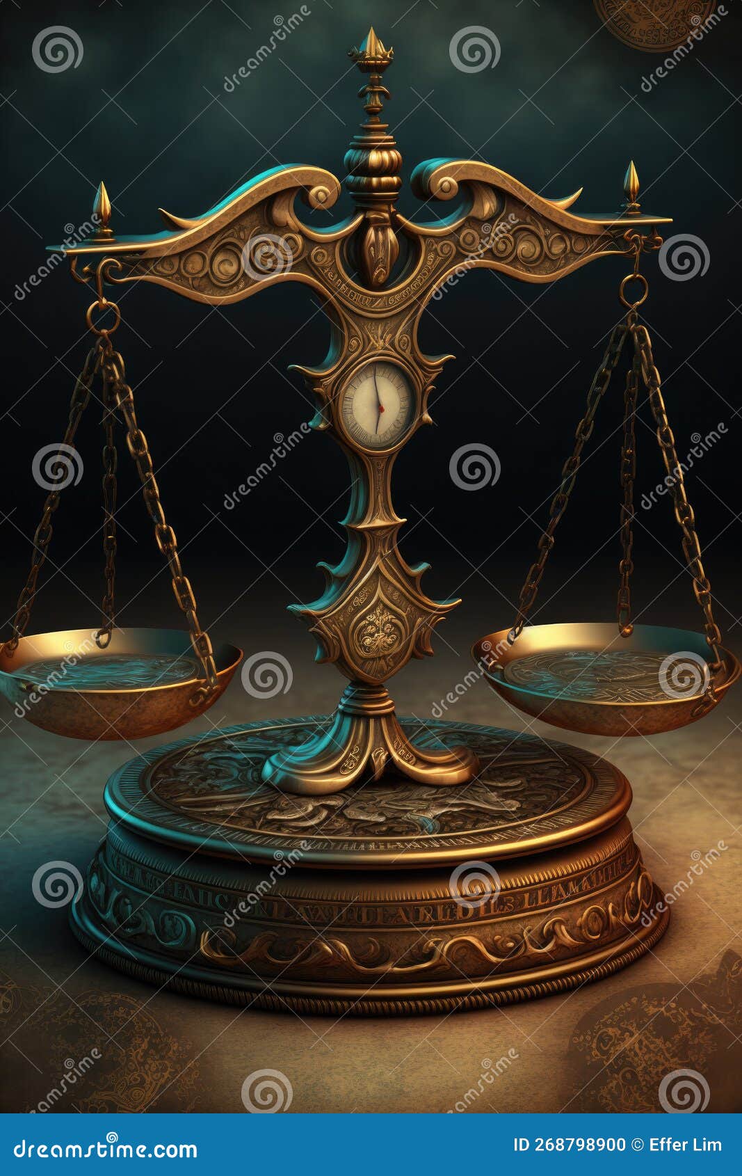 Ai Generated Vintage Libra Scale Against Black Royalty-Free Stock Image ...