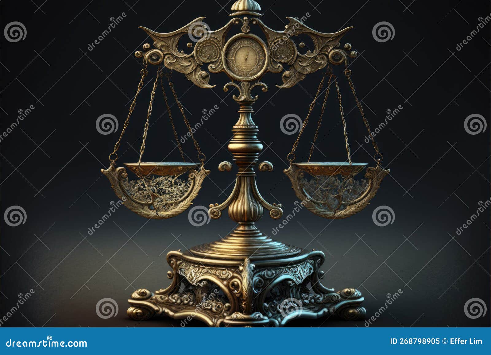 Ai Generated Vintage Libra Scale Against Black Royalty-Free Stock Image ...
