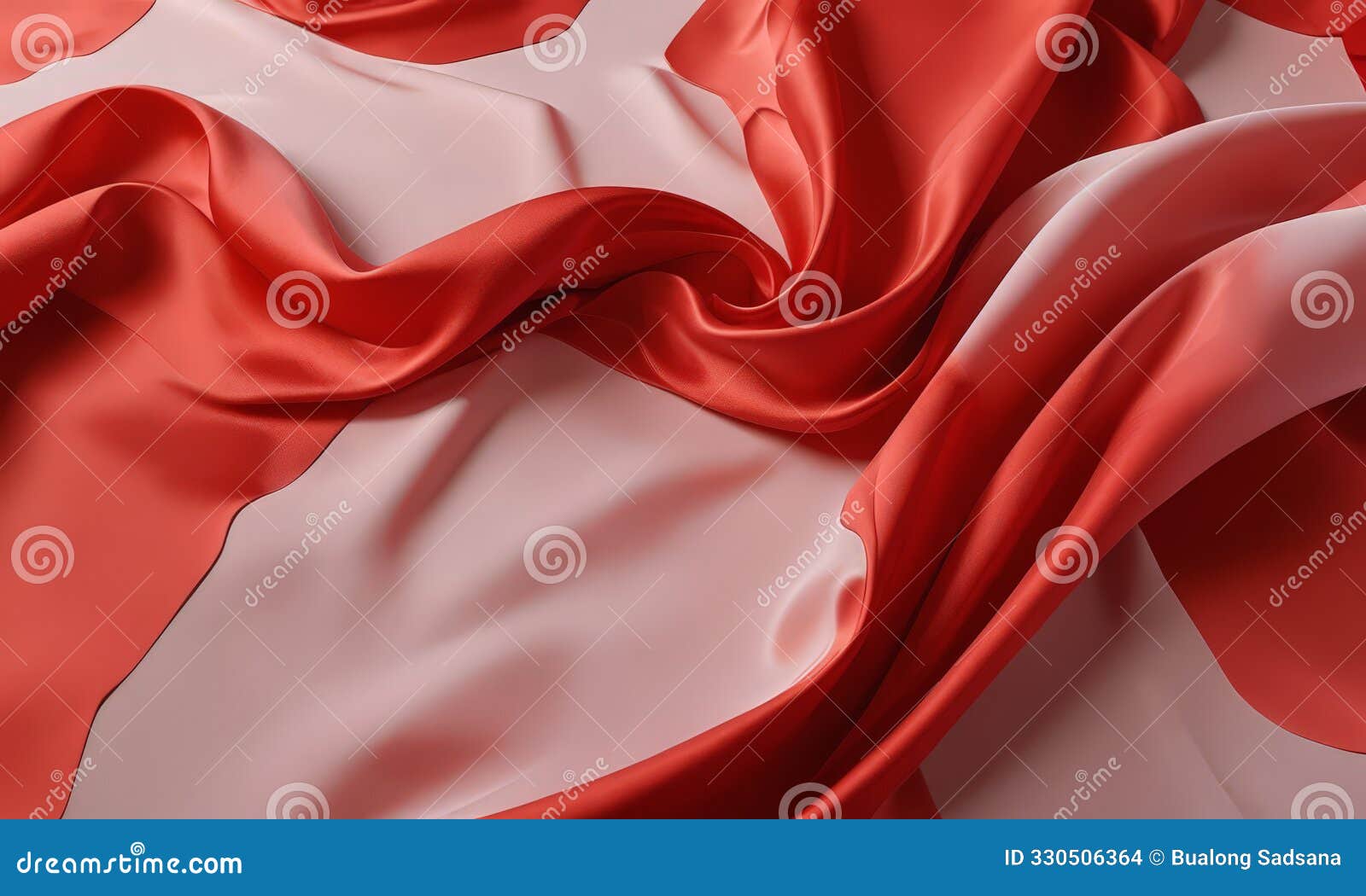 Large Red and White Flag with Stripe Stock Illustration - Illustration ...