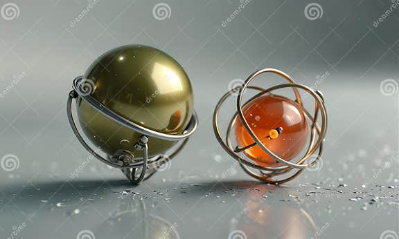 Two Rings with Sphere and Sphere Stock Image - Image of decorating ...