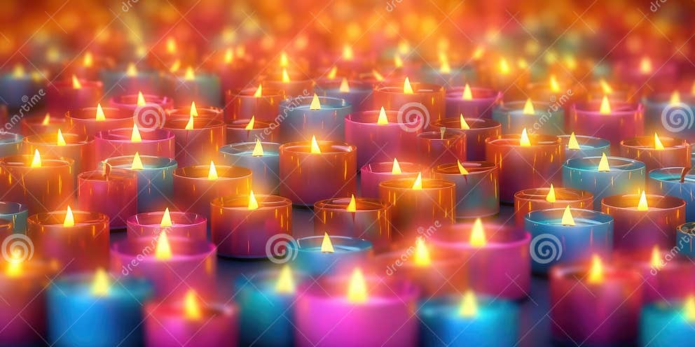 AI Generated Vivid Array of Candles in a Variety of Colors Stock ...