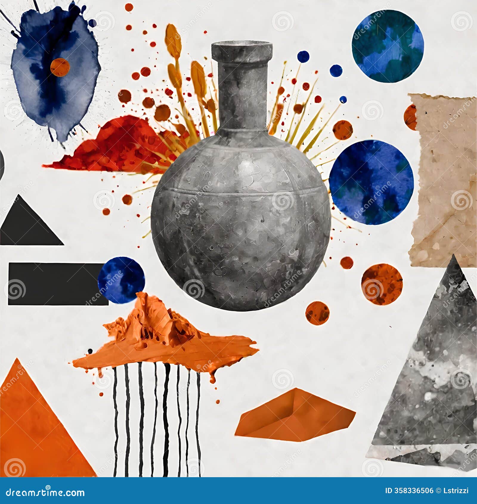 Watercolored Abstract Colored Simple Forms, Different Sizes, and Colors ...