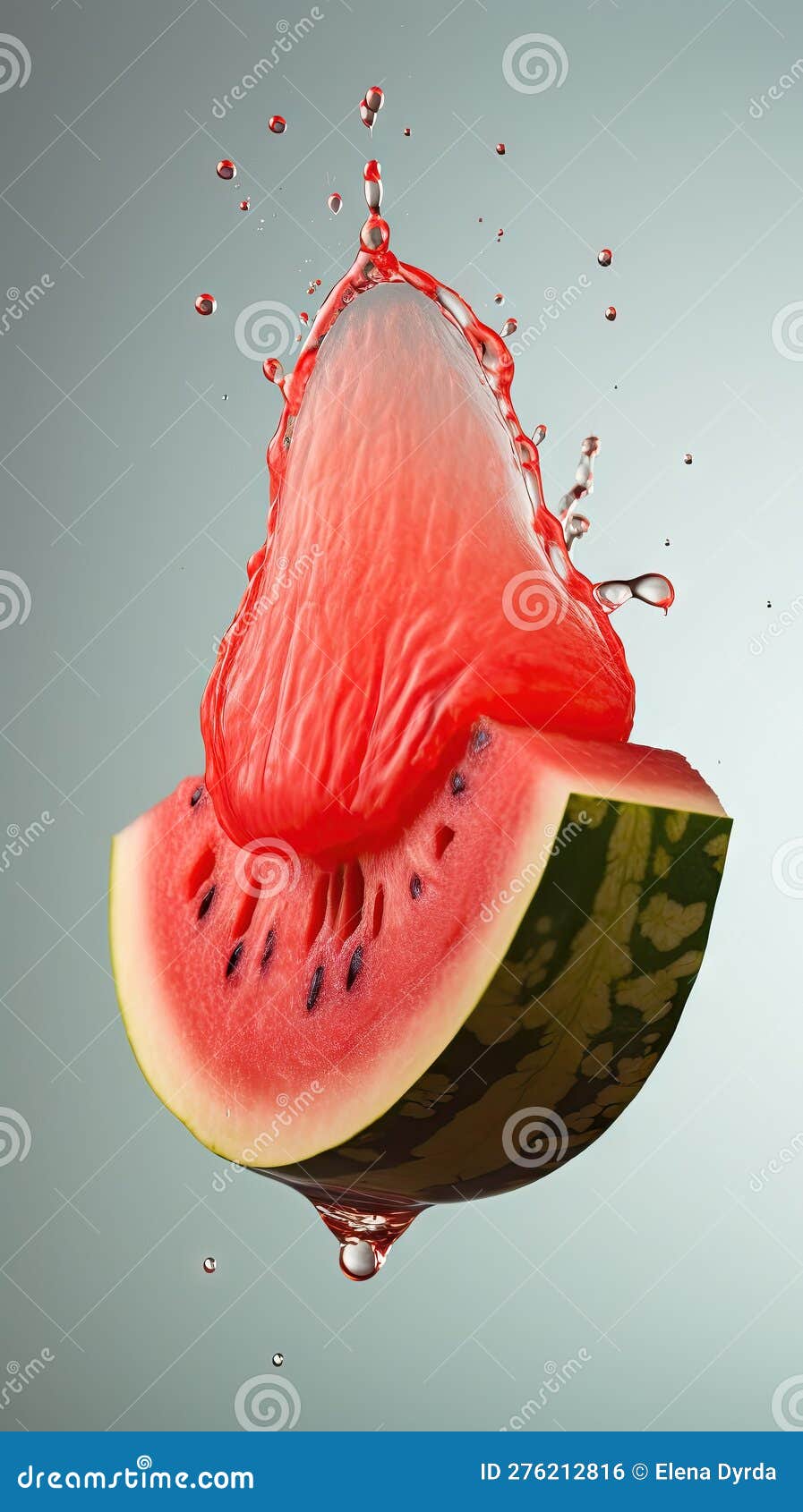 AI Generated Watermelon Slice with Water Splash Stock Illustration ...