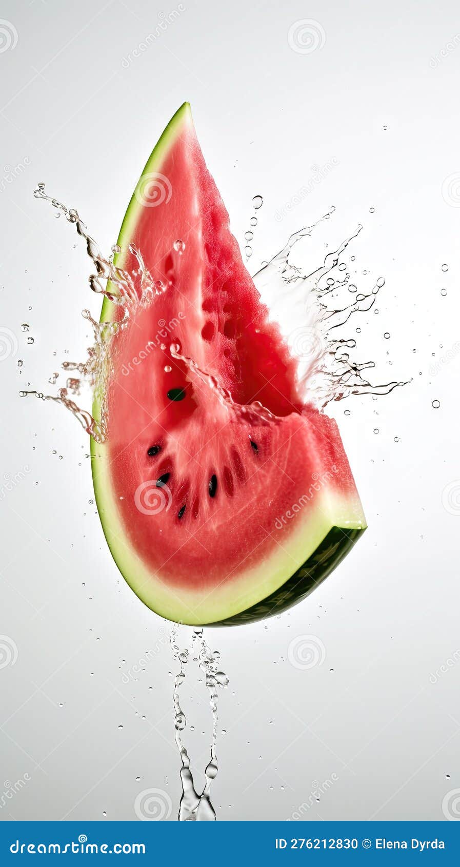 AI Generated Watermelon Slice with Water Splash Stock Illustration ...