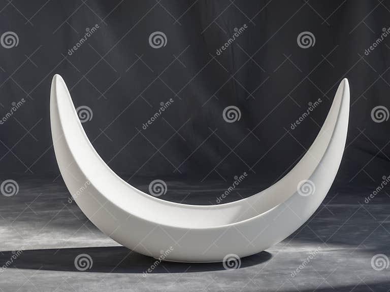 A White Object with a Curved Shape is Sitting on a Dark Background ...