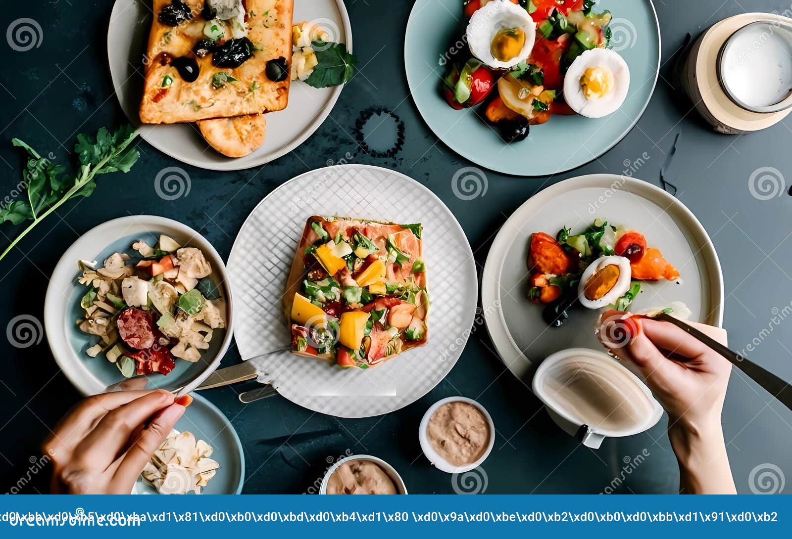 AI Generation. Close Up of Hands Handling Food Stock Illustration ...