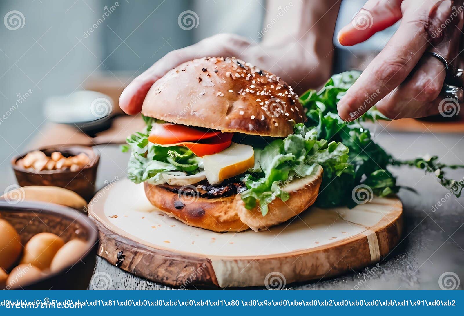 AI Generation. Close Up of Hands Handling Food Stock Illustration ...