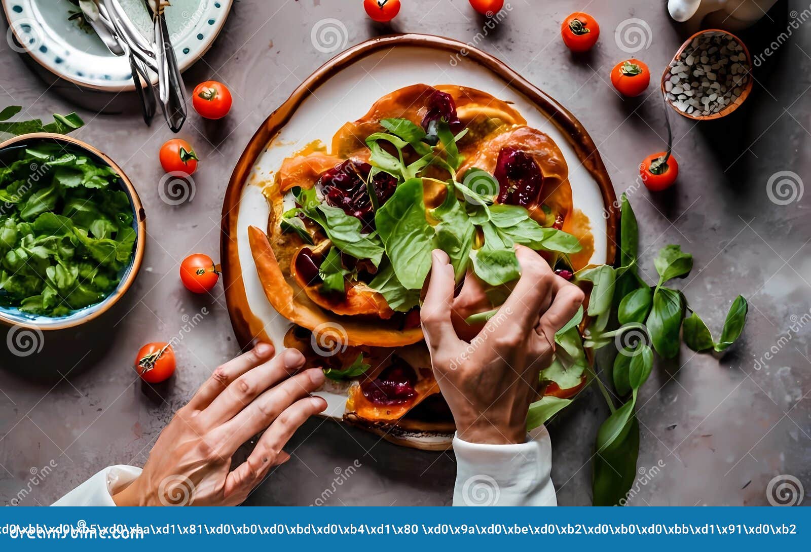 AI Generation. Close Up of Hands Handling Food Stock Photo - Image of ...
