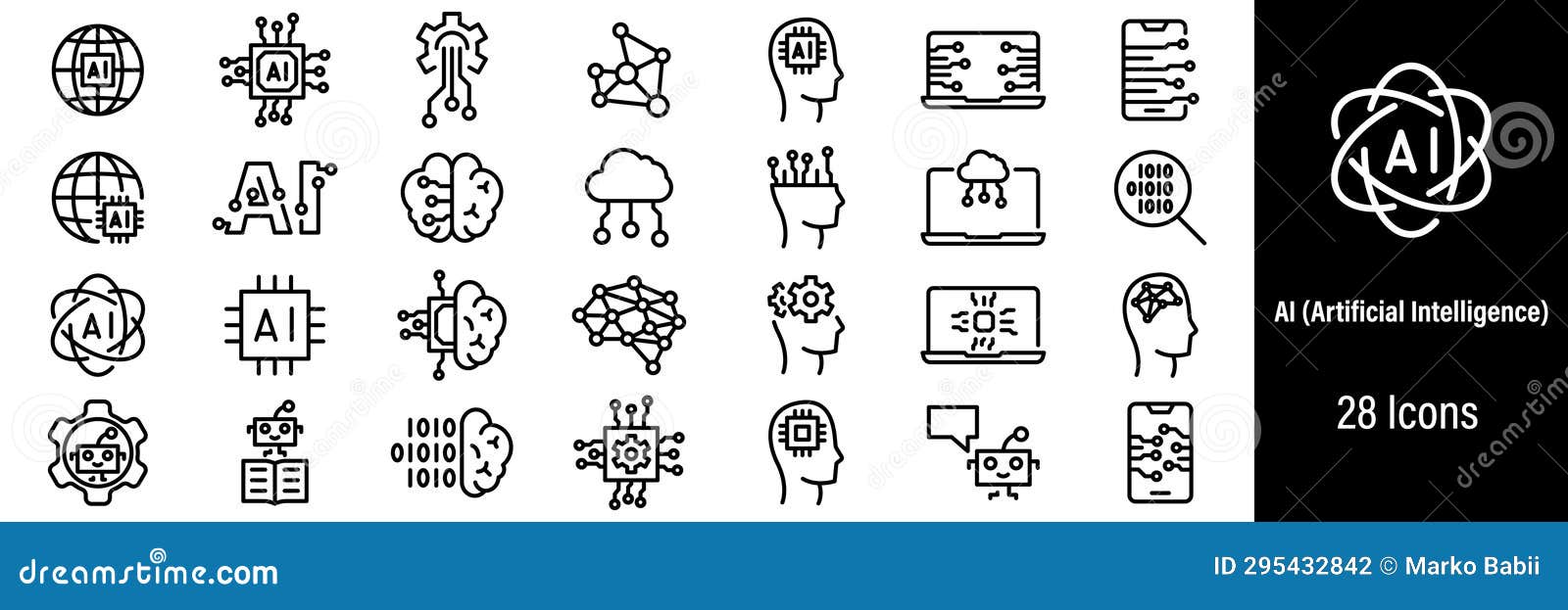 AI Generation Web Icons. stock illustration. Illustration of iron ...