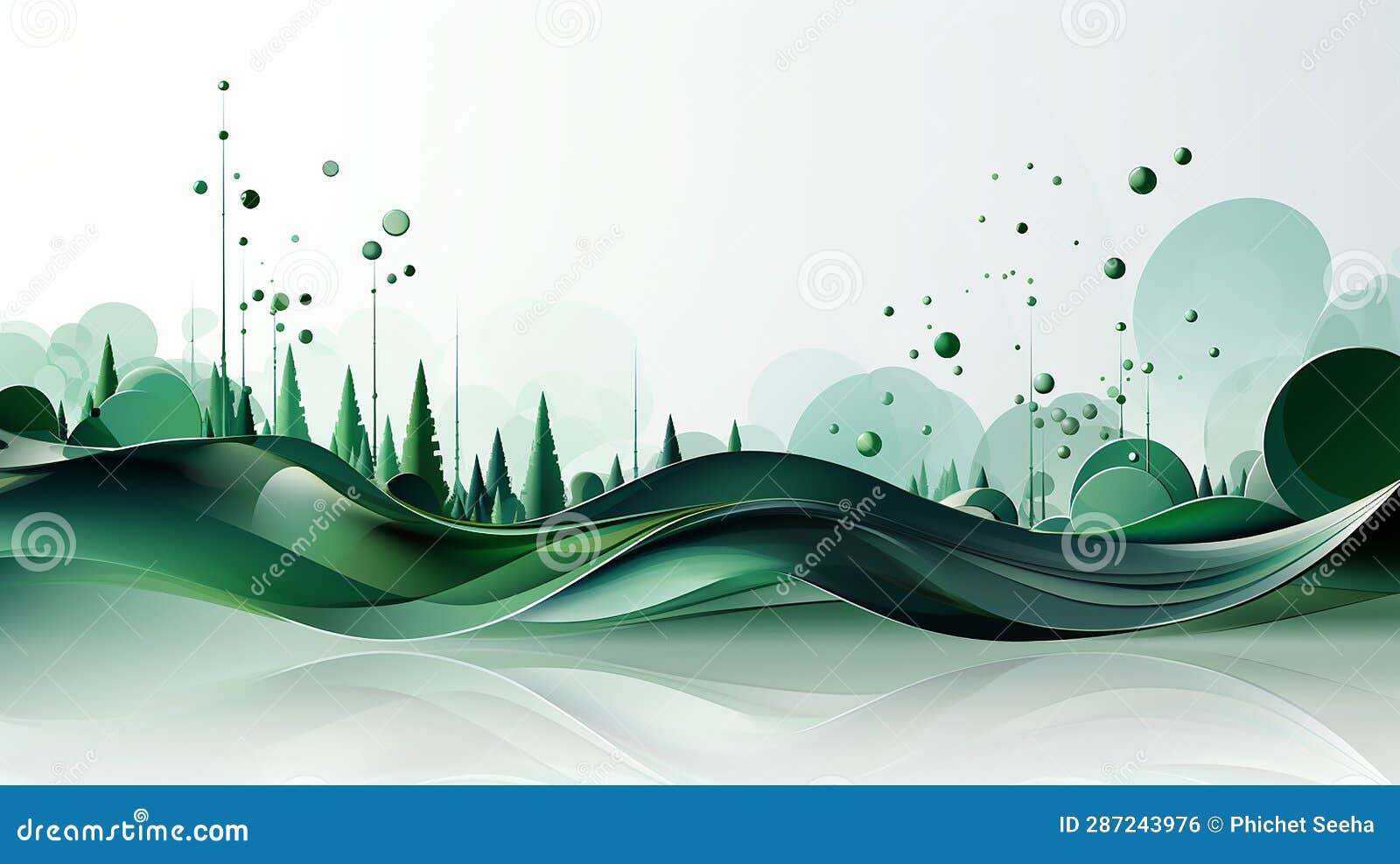 AI Generative Abstract Green Wave Design Digital Frequency for Design ...