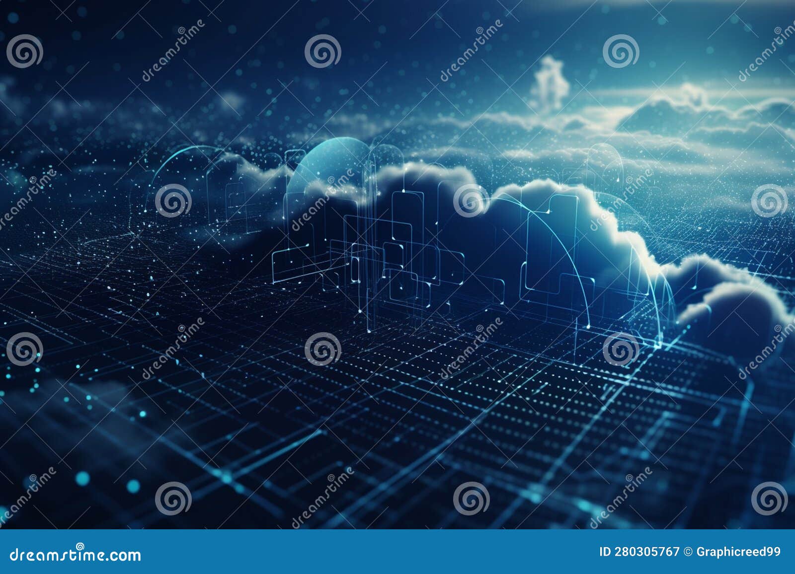 Ai Generative Abstract Technology Background with Circuit Board and ...