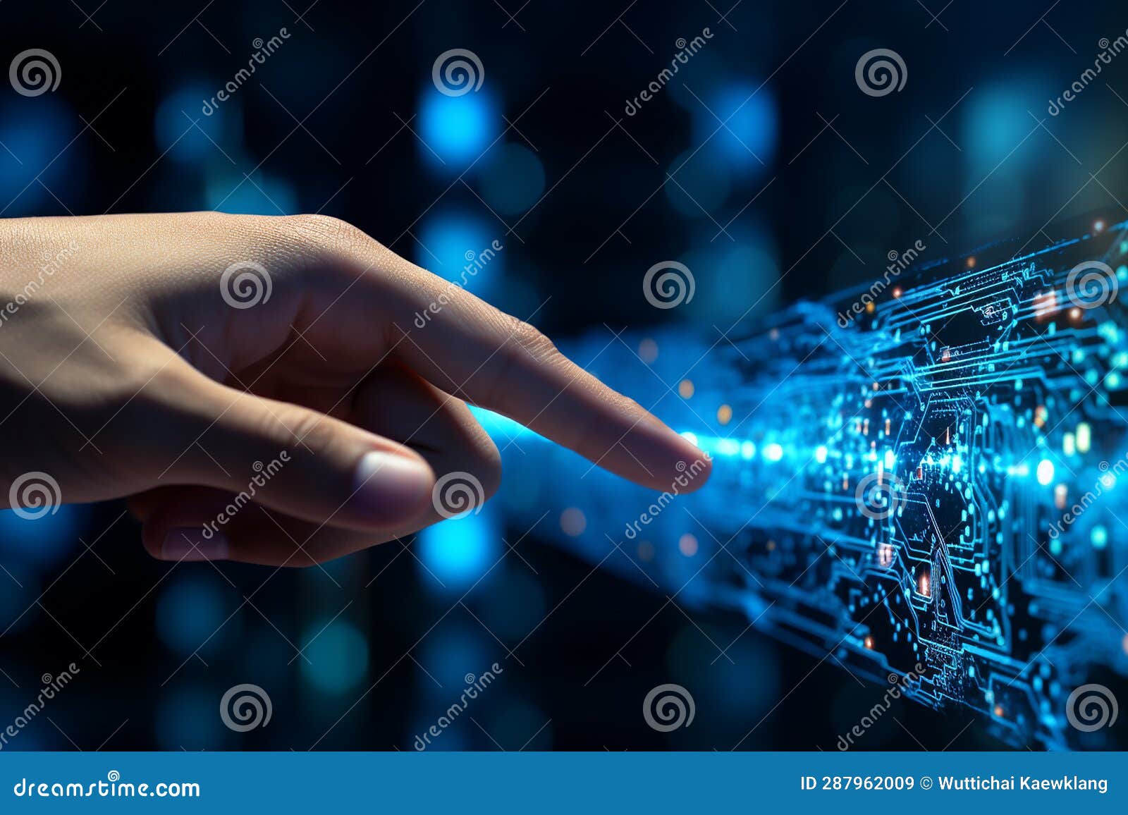 Ai Generative Ai Machine Learning Hand Of Robot Touching On Big Data