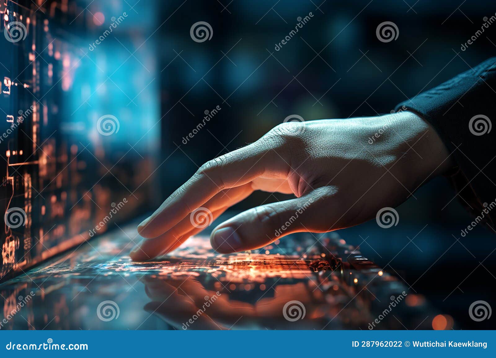 Ai Generative Ai Machine Learning Hand Of Robot Touching On Big Data