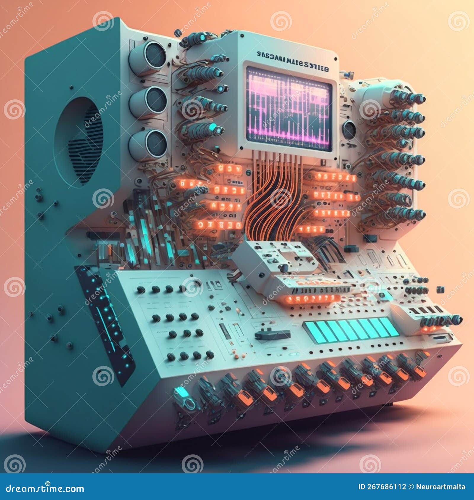 Futuristic Modular Synthesizer Stock Photo - Image of visual ...