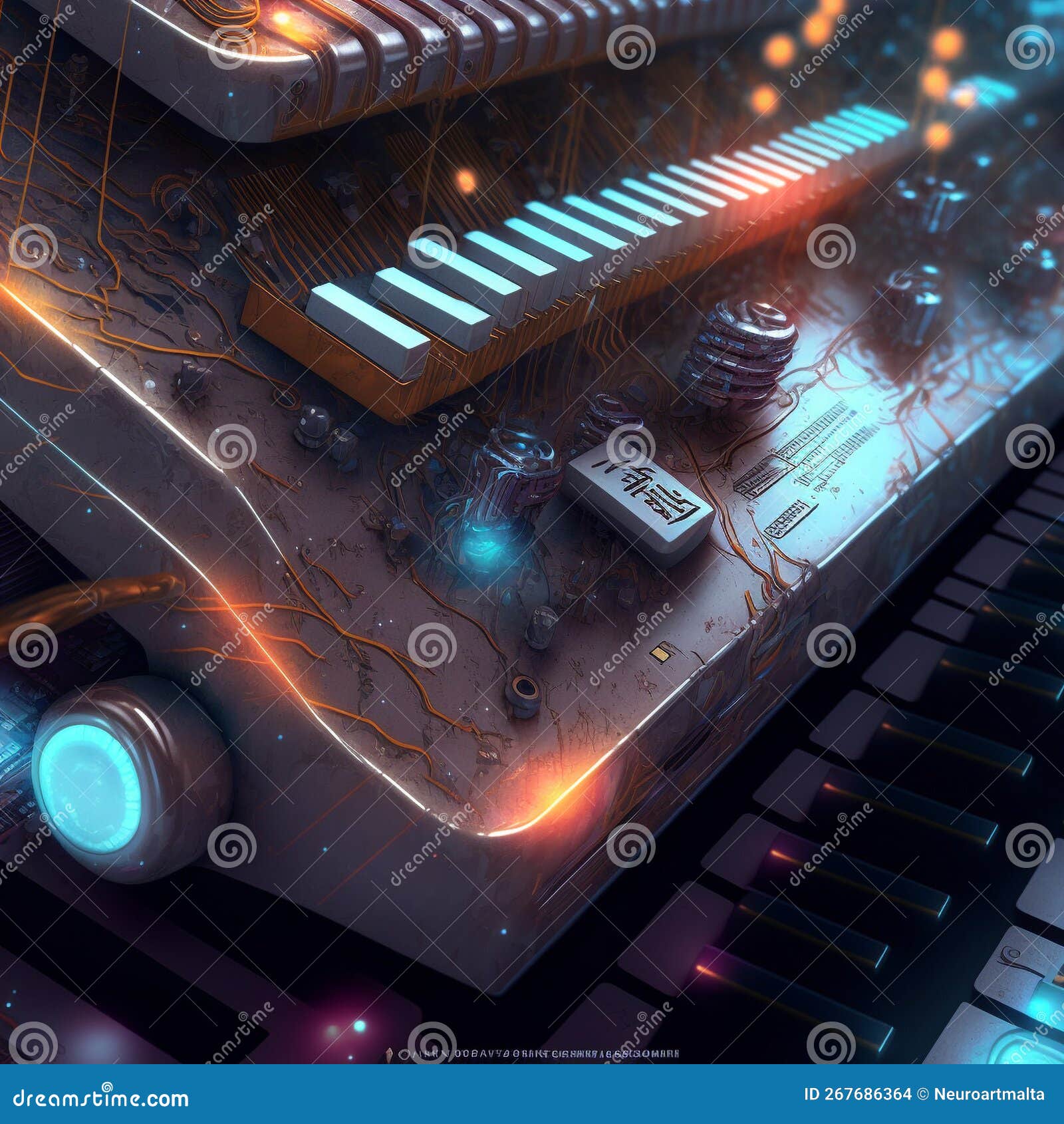 Futuristic Modular Synthesizer Stock Photo - Image of render, sound ...
