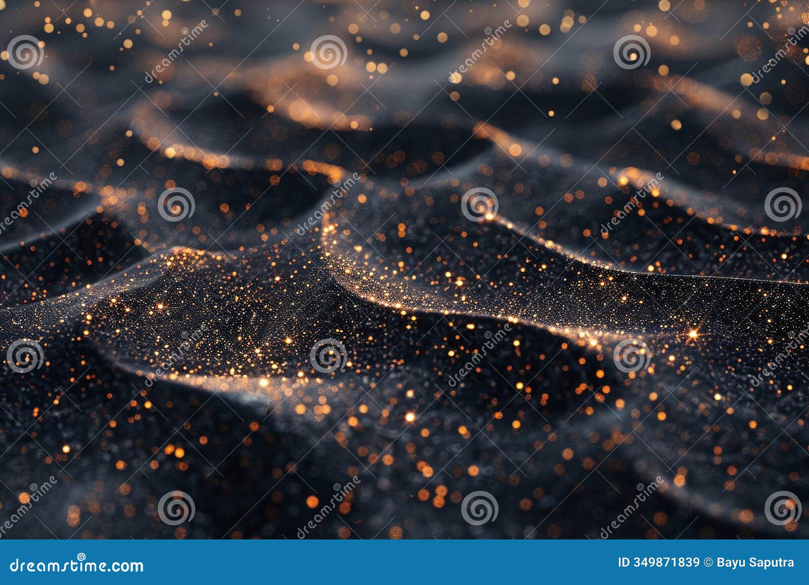 Ai Generative Black Sand with Gold Sparkle Stock Image - Image of ...