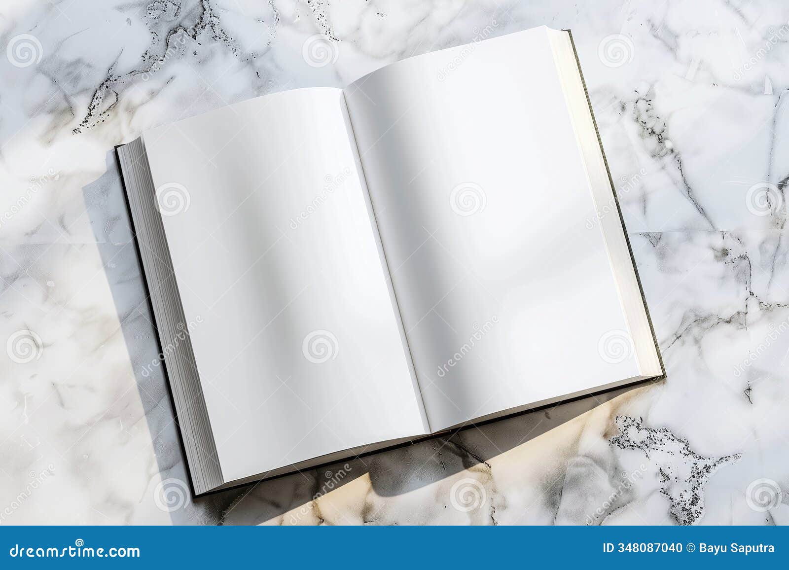 Ai Generative Blank Book Page Open Top View Stock Illustration ...