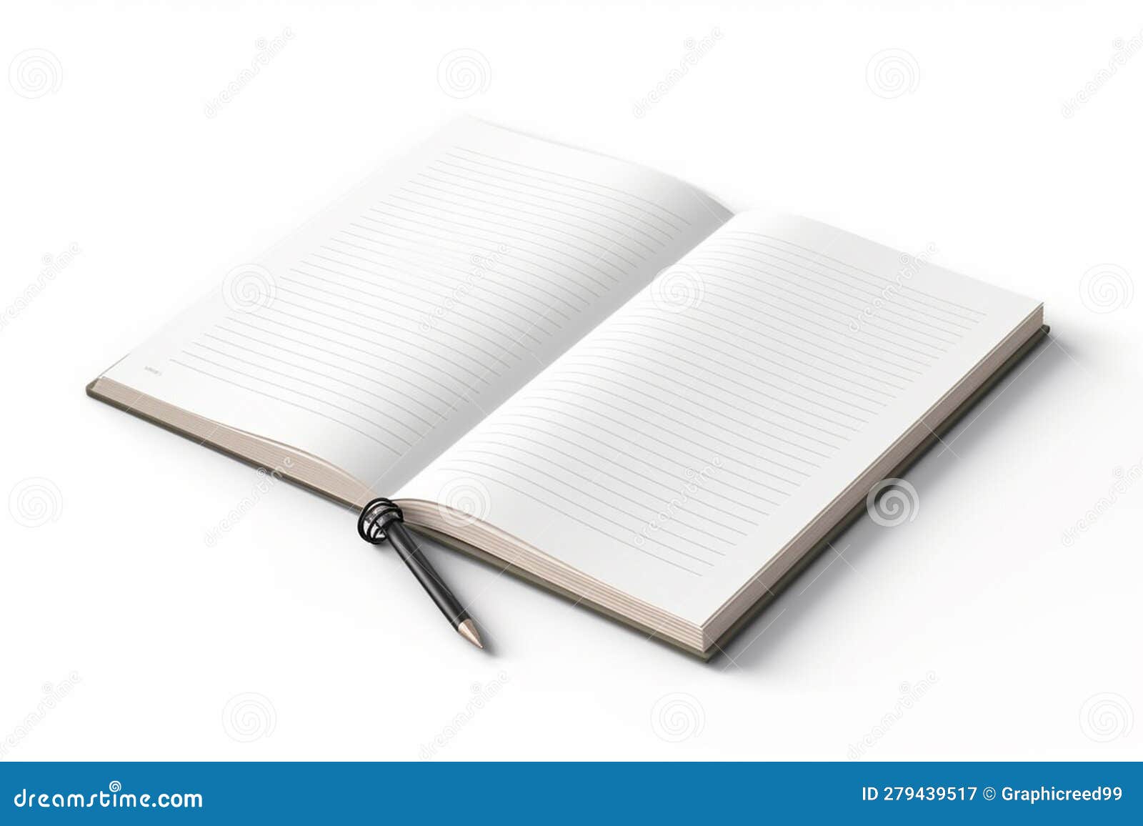 Ai Generative Blank Open Notebook On White Background 3d Illustration ...