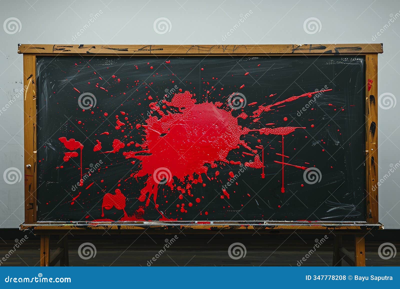 Ai Generative Blood Stains on the Classroom Blackboard Stock ...