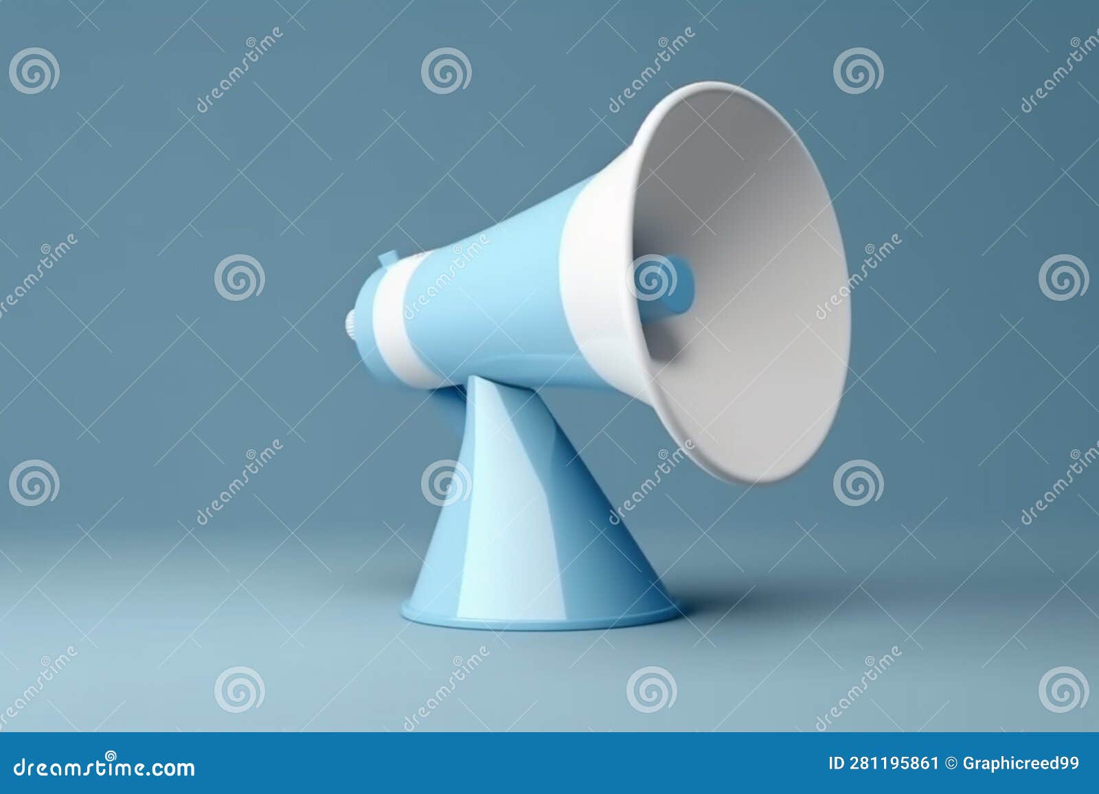 Ai Generative Blue Megaphone on Blue Background. 3d Render Illustration ...
