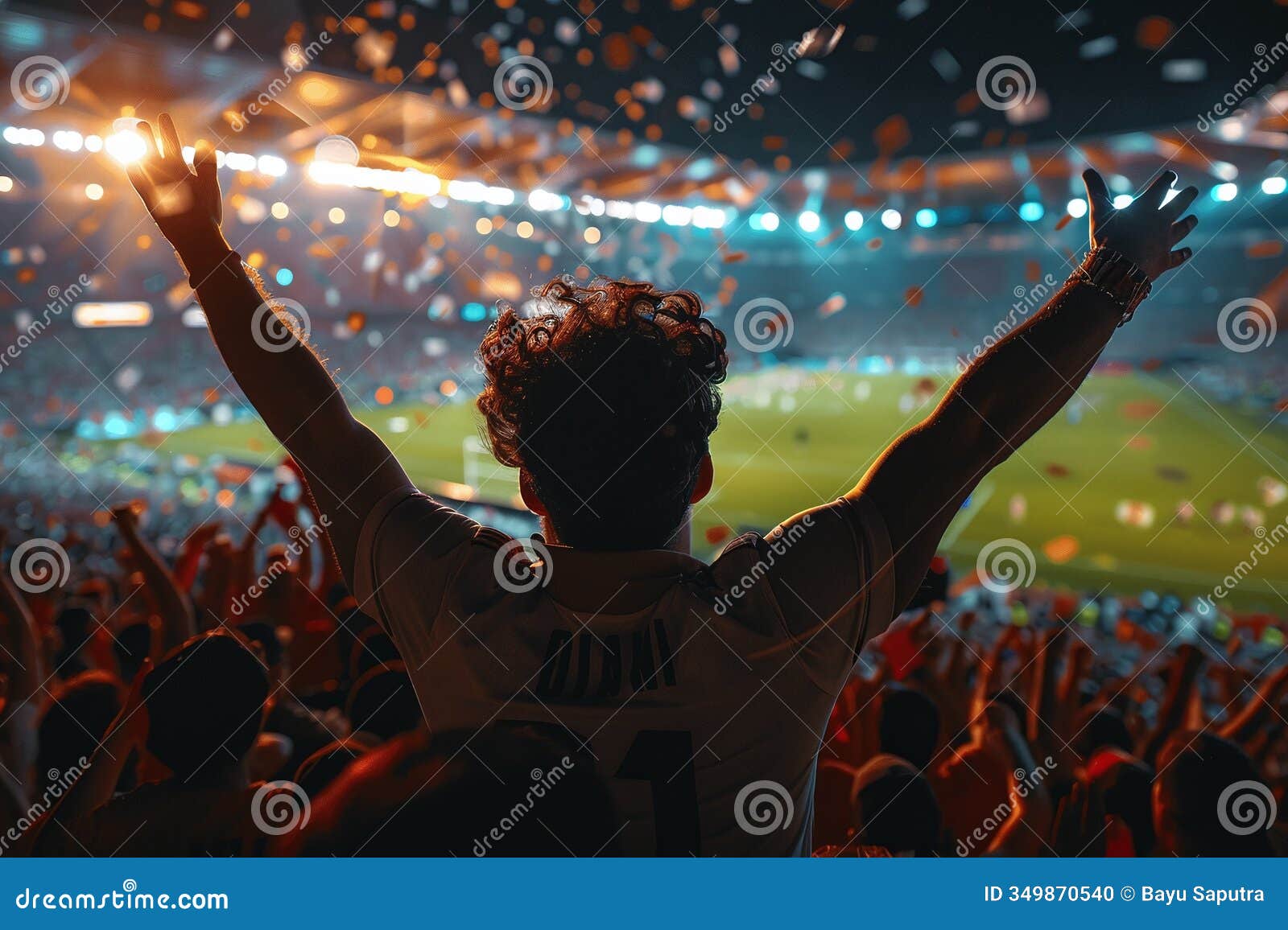 Ai Generative Cheering Spectators in the Stadium Stock Illustration ...