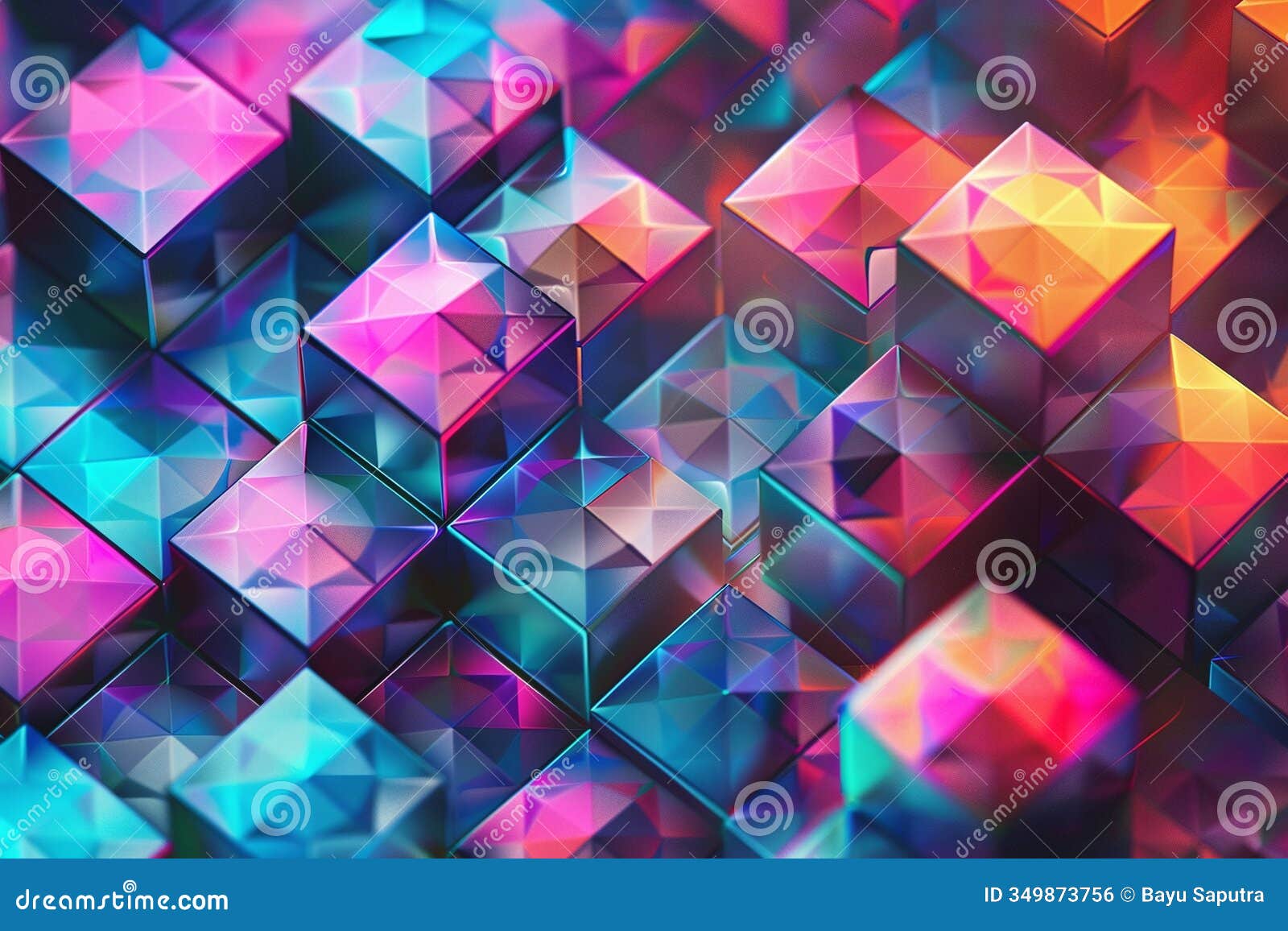 Ai Generative Colorful 3d Cube Pattern Stock Illustration ...