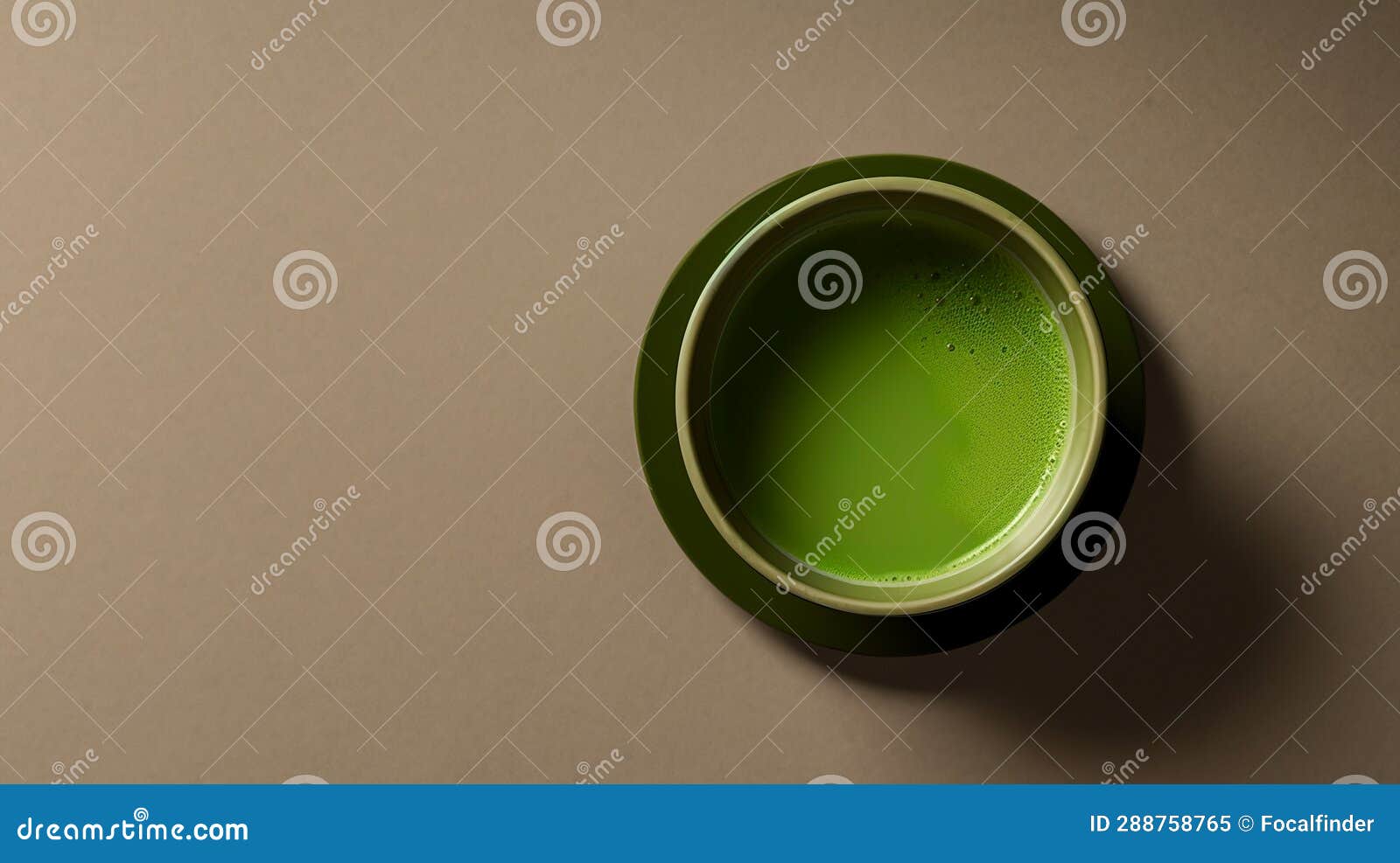 AI-generative: Minimalist Overhead View of Matcha Tea with Captivating ...