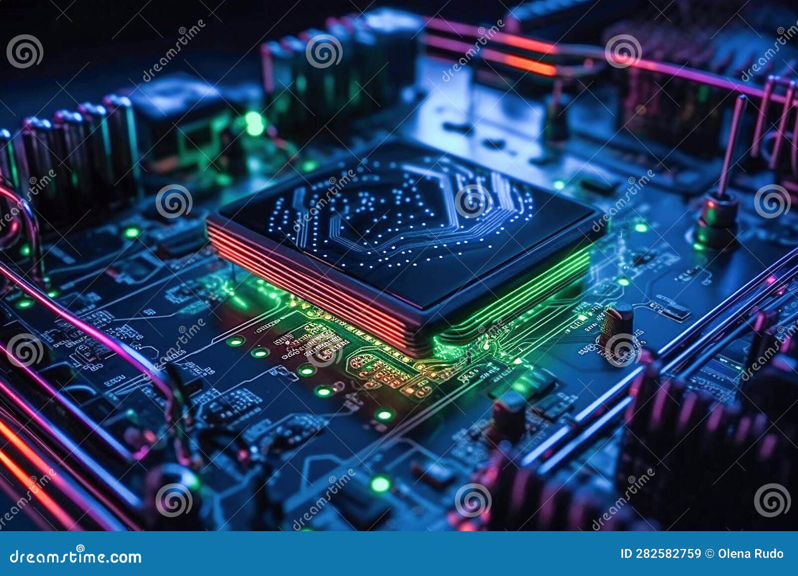 Ai Generative. CPU Computer Processor Stock Illustration - Illustration ...