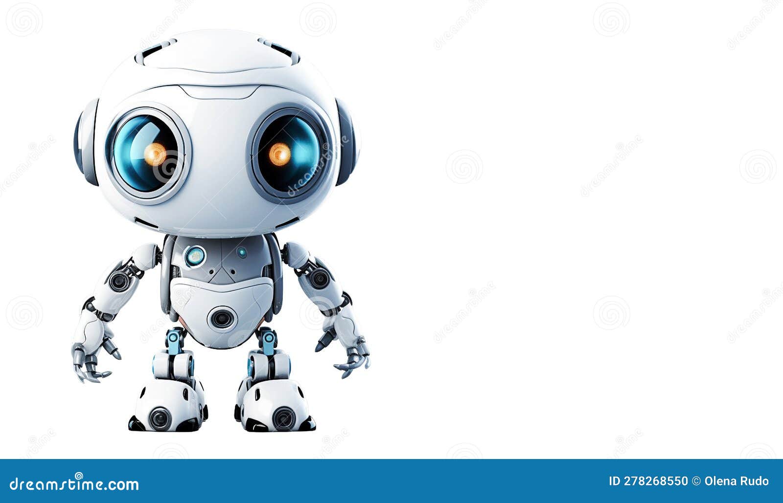 AI Generative. Cute Robot on White Background Stock Illustration ... AI Generative. Cute Robot on White Background Stock Illustration ...