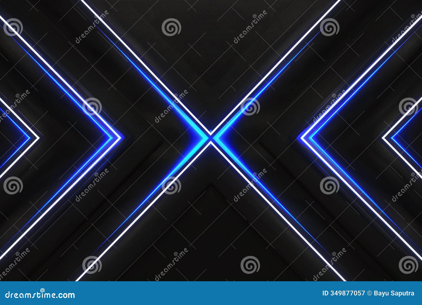 Ai Generative Dark Background with Fancy Blue Neon Lines Stock ...