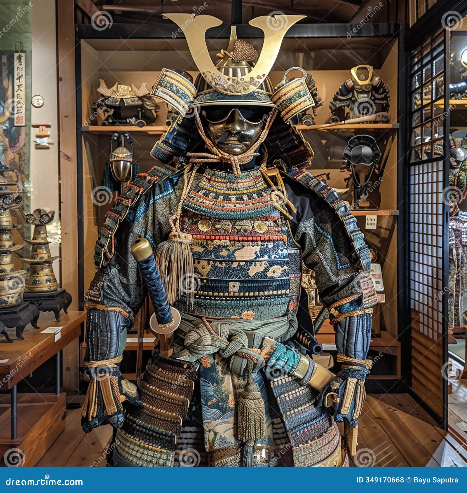 Ai Generative Display Of Complete Samurai Armor Stock Photography ...