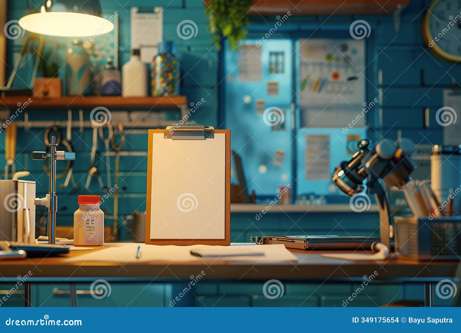 Ai Generative Empty Paper Board on the Study Table Stock Photo - Image ...