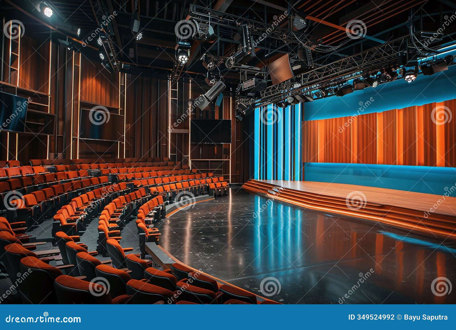 Ai Generative Empty Talk Show Hall Stock Illustration - Illustration of event, speech: 349524992