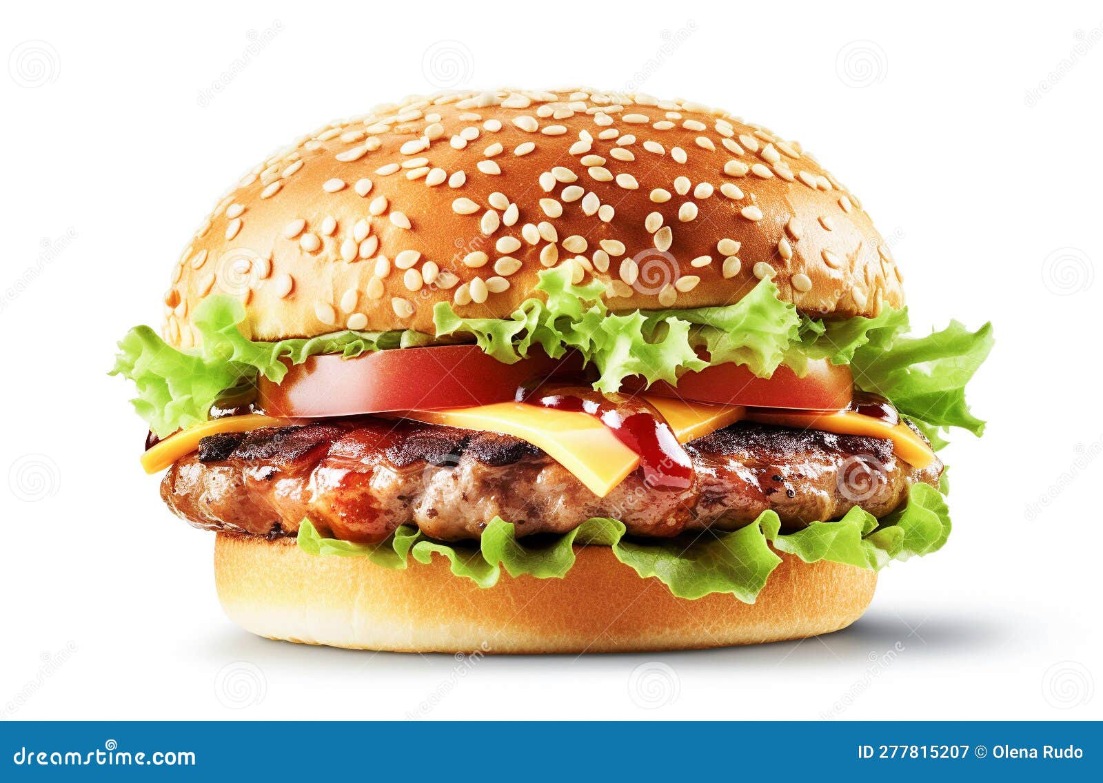 AI Generative. Tasty Burger Isolated on White Background Stock ...