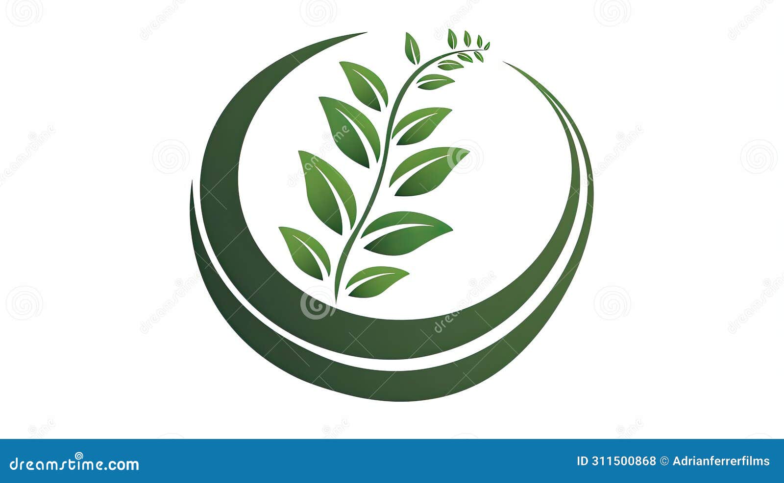 Green And White Leaf Emblem Within A Circular Border. Stock Photography ...